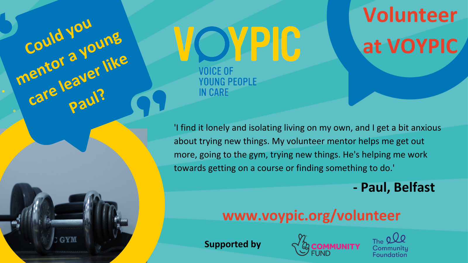 Volunteers needed to mentor young people leaving care - VOYPIC
